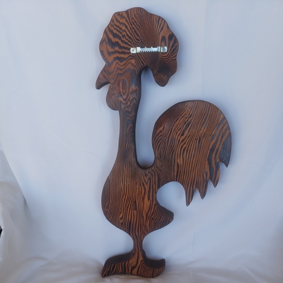 Witco | Wall Decor | Witco Carved Wood Rooster Pyrography Sculpture ...